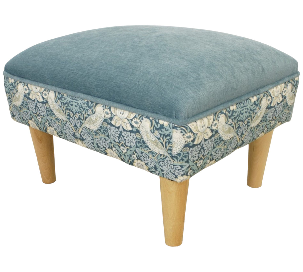Harrow footstool in William Morris Strawberry Thief – New England Sofa ...
